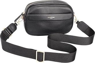 David Jones Paris - Pochette Bandoulière - Sac porté travers - Porté épaule - Taille Mini - Matière Synthétique - Pratique Ville Chic Voyage Classique (Black)