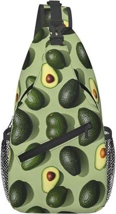 Generic Casual Sacoche Port&eacute; &eacute;paule Motif avocat vert Sling Sac &agrave; Bandouli&egrave;re R&eacute;glable Sac DEpaule pour &eacute;cole Camping Voyage