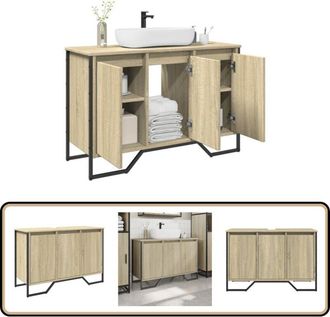 vidaXL Waschbeckenunterschrank Sonoma-Eiche 91x35x60 cm Holzwerkstoff - Vidaxl