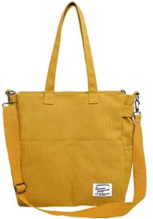 Generic Sac multifonction en tissu, sac &agrave; bandouli&egrave;re, sac &agrave; bandouli&egrave;re pour &eacute;tudiants, loisirs, sac &agrave; bandouli&egrave;re en toile, arbre horizontal, jaune, Taille 