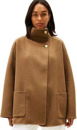 Tommy Hilfiger DF Wool GB Funnel NK Coat Ww0Ww47758 Autres Manteaux, Khaki (Nordic Taupe), XL Femme
