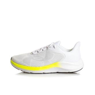 Under Armour Charged Pursuit 4 Grand Logo, chaussures running pour homme, chaussures de course avec amorti, Hommes, White / High Vis Yellow / Halo Gray, 9, White /