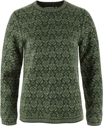 Fj&auml;llr&auml;ven Damen Snow Round Neck Sweatshirt, Deep Forest, 42