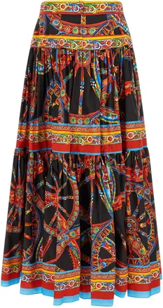 Dolce & Gabbana Womens Multicolor Cotton Mini Skirt