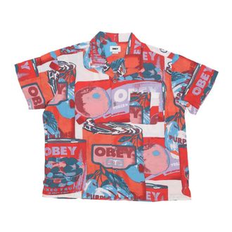 Obey Wei&szlig;es Oberteil mit Fruchtmuster und Kurzen &Auml;rmeln - - Shirts - Herren - Mehrfarbig - XL