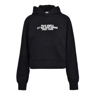 Palm Angels Femme, Sweatshirts et sweats &agrave; capuche, Noir, Taille: 40 FR Sweat &agrave; capuche en coton