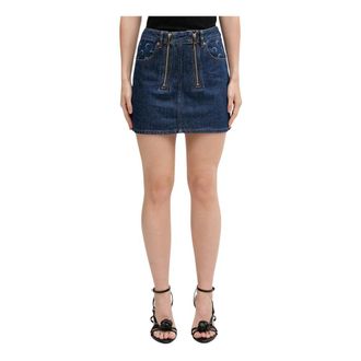 Marine Serre Mini-Jeansrock - - Skirts - Damen - Blau - M