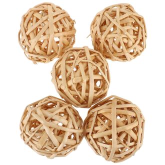 SOLUSTRE 5 St&uuml;ck Rattan Dekokugeln 5cm Geflochtene Weidenb&auml;lle aus Nat&uuml;rlichem Material Dekorative Tischdeko f&uuml;r Party Hochzeit und Wohnraumgestaltung