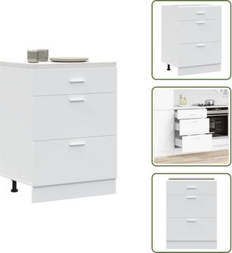 vidaXL K&uuml;chenunterschrank Wei&szlig; Holzwerkstoff - K&uuml;chenunterschrank - K&uuml;chenunterschr&auml;nke - Sp&uuml;lenunterschrank - Unterschrank F&uuml;r K&uuml;che