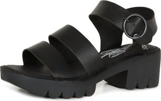 FLY London Femme EGLY520FLY Sandal, Black, 37 EU
