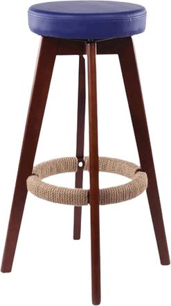 Generic Barhocker aus Massivholz, um 360 Grad drehbar, Stuhl mit handgefertigtem Hanfseil, ergonomischer Sitz