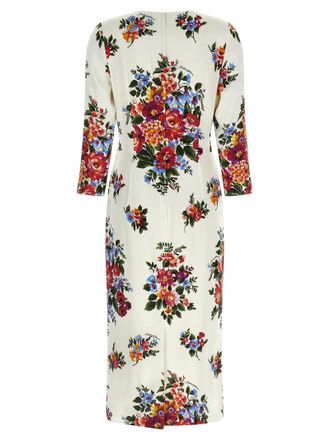 Dolce & Gabbana Womens White Viscose Midi Dress