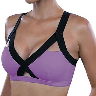 Generic Soutien-gorge de sport pour femme - Soutien-gorge ferm&eacute; - Soutien-gorge de yoga - Grande taille - Soutien-gorge dentra&icirc;nement septembre - Soutien-gorg