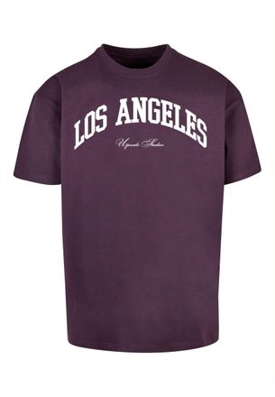 Mister Tee Upscale Unisex T-Shirt L.A. College Oversize Tee, T-Shirt mit Aufdruck, Oversized Fit, Streetwear, Purplenight, XS