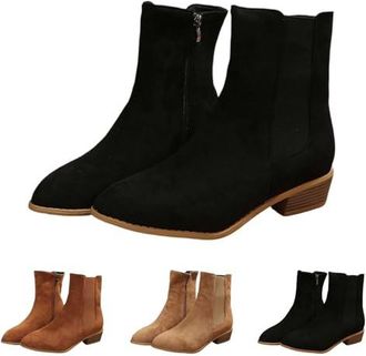 Generico Bottines pour femme élégantes, bottes dhiver confortables basses, bottines souples bottines coupe-vent Chelsea bottes femme talon bas, bottes Chelsea 
