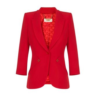 Elisabetta Franchi Satin-Cr&ecirc;pe-Jacke - - Jackets - Damen - Rot - M