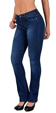 ESRA Jean Femme Bootcut Jean Pantalon Femme Taille Haute Grandes Tailles B700