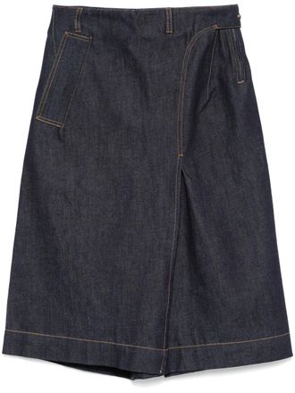 Victoria Beckham jupe en jean à coupe mi-longue - Bleu