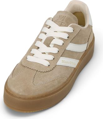 Marc O'Polo Sneaker MARC OPOLO aus ge&ouml;ltem Veloursleder, Damen, Gr. 36, earthy taupe, Obermaterial: 100% Leder, unifarben, Schuhe Sneaker, Topseller