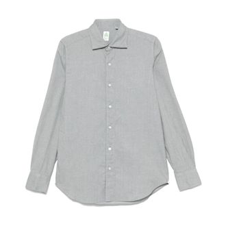Finamore Mintgr&uuml;nes Hemd Tokyo Stil - - Shirts - Herren - Grau - S