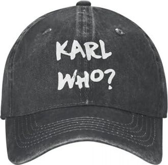 Generic Casquette de Baseball Unisexe &agrave; Slogan Karl Who Style d&eacute;lav&eacute; et Vieilli id&eacute;ale pour la Course Pied Le Golf Les activit&eacute;s Plein air Parfaite Offrir en 
