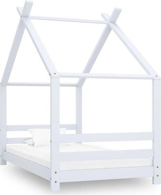 vidaXL Kinder-Bettgestell Wei&szlig; Massivholz Kiefer 80x160 cm - Vidaxl