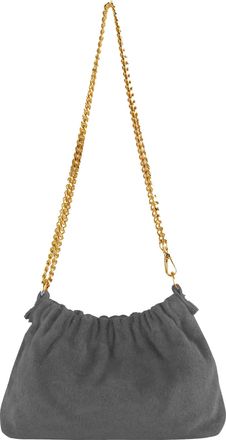 modamoda.de T259 - Mini Umh&auml;ngetasche X-Small aus ital. Leder, Farbe:Wildleder Anthrazit