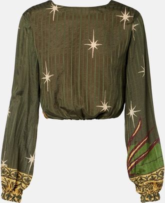 Johanna Ortiz Bedruckte Bluse Afterwork aus Jacquard