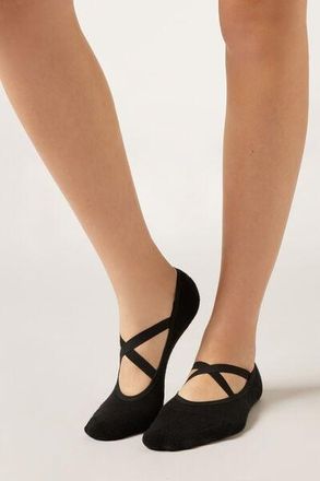 Calzedonia Anti-rutsch-socken Pilates Mit &Uuml;berkreuztem Detail Schwarz