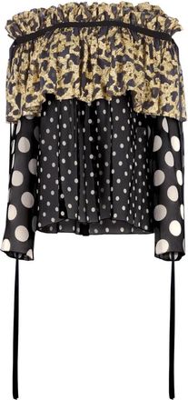 Nina Ricci Femme, Blouses et Chemises, Multicolore, Taille: 38 FR Polka Dot Satin Top