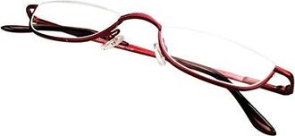 Inlefen Unisexe Demi Lune Cadre Lunettes De Lecture En M&eacute;tal Mat&eacute;riel Cadre Printemps Charni&egrave;res Lunettes