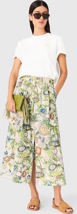 Maje Langer Bedruckter Rock Mit Shorts - Carte Postale Print - Maje