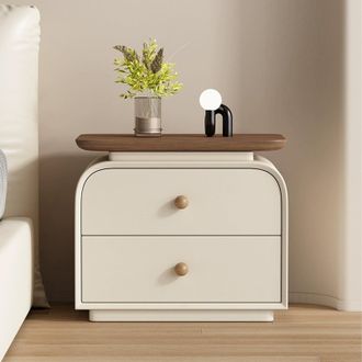 Generic Nachttisch Aus Holz, Moderner Nachttisch Mit Doppelschubladen Und Leiser Gleitschiene, Massivholz for Schreibtischlampe, Dekorationen, Mobiltelefon