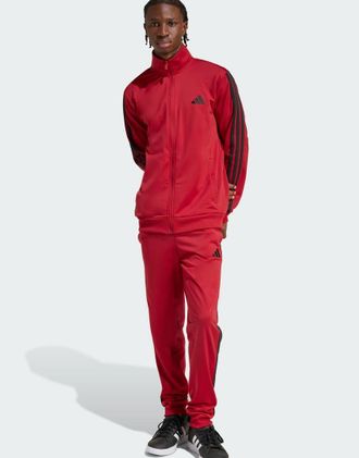 adidas adidas Performance - Sportswear - Surv&ecirc;tement basique en maille &agrave; 3 bandes - Bordeaux actif-Rouge