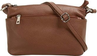 Cluty Sac à bandoulière Cuir & Made In Italy Femme cuir véritable | Fabriqué en Italie, sac à bandoulière, sac messager avec fermeture éclair, sac à bandoul