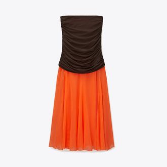 Tory Burch Damen Rock aus Jersey und Chiffon