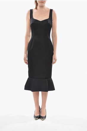 Marni Satin Sheath Dress with Ruffled Hem size 40