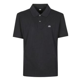 C.P. Company C.p. Company, Homme, Tops, Noir, Taille: XL Polo Manches Courtes en Piqu&eacute; Stretch