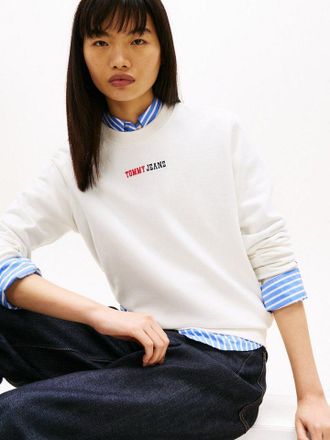 Tommy Jeans Sweatshirt TJW REG ESS LOGO 2 CREW EXT Baumwoll-Sweatware, Logoschriftzug