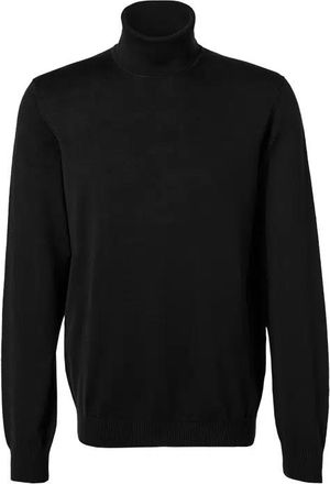 Maerz MAERZ Muenchen Herren Rollkragenpullover schwarz Merinowolle unifarben