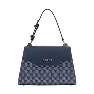 Guess Femme, Sacs, Bleu, Taille: ONE Size Hallie Geometric Print Handbag