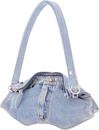 Alexander McQueen Womens Manta Shoulder Bag - Alexander Mcqueen Denim Blue Shoulder-Hobo-Bags