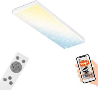 Briloner LED Deckenlampe flach Smart Home, funktioniert mit Alexa, Fernbedienung, Lampe, Deckenleuchte, LED Panel, Wohnzimmerlampe, Schlafzimmerlampe, 100x25x7