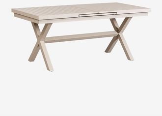 Sklum Karena ausziehbarer rechteckiger Gartentisch aus Aluminium Beige Tapioca 180 - 240 x 90 cm - Sklum