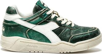 Diadora Femme, Chaussures, Vert, Taille: 40 1/2 EU Baskets Métalliques Rétro pour Femmes