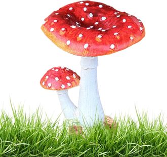 Generic Rotes Harz Pilz Dekoration - Niedliche Realistische Figuren Miniaturbilder F&uuml;r Zuhause Und Drau&szlig;en Langlebiges Handwerkliches Design Mit Lebendiger Ob