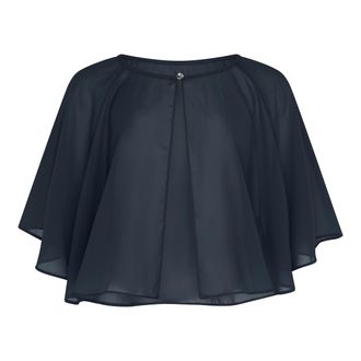 Bolerose weich Hochzeit Umh&auml;ngetuch Abend Durchsichtiges Chiffon &Uuml;berwurf Umhang Schultertuch (Nachtblau, Einheitsgr&ouml;&szlig;e)