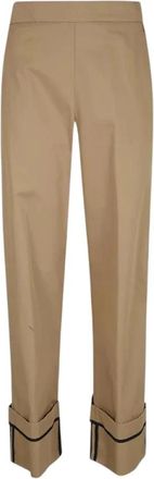 Herno Femme, Pantalons, Beige, Taille: 40 FR Pantalon &agrave; revers