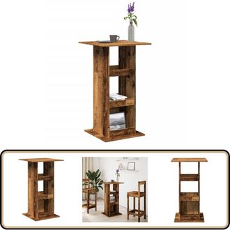 vidaXL Bartisch mit Ablagen Altholz-Optik 60x60x102 cm Holzwerkstoff - Vidaxl