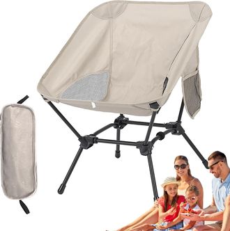 Generico Campingstuhl, zusammenklappbar, tragbar, klein, Campingstuhl mit Seitentasche, f&uuml;r Garten, Terrasse, Hof, Strand, Camping, Picknick